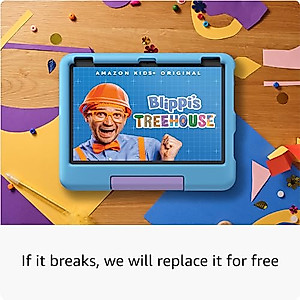 Amazon Fire 10 Kids tablet- 2023, ages 3-7 | Bright 10.1" HD screen with ad-free content and parental controls included, 13-hr battery, 32 GB, Blue