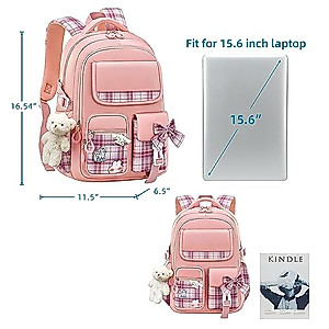 XINWLL Backpack for Girls, 15.6 Inch Laptop School Bag Kids Kindergarten Elementary College Backpacks Large Bookbags for Teen Girls Women Students Casual Travel Daypacks