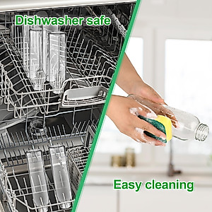 Generic 6 Pack Glass Juice Bottles, 18 oz Clear Glass Bottles with Caps, BPA Free & Eco-Friendly Reusable Refillable Bottles for Juicing,Stainless Steel Lid,Leak-Proof, transparent