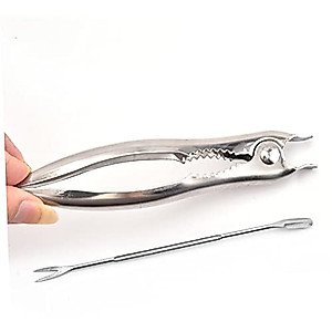 Housoutil 3pcs Brazil Nuts Crab Crackers Seafood Tool Set Cleaning Tools Lobster Opener Seafood Picks Mutitool Crab Opener Bottle Opener Chestnut Nutcracker Silver Multifunction Tool Kit
