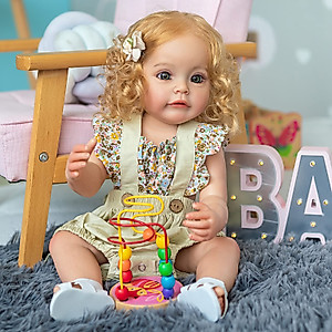 TERABITHIA 22 Inch So Truly Full Body Silicone Vinyl Reborn Toddler Girl Doll Look Real Newborn Princess Baby Dolls Detailed Painting Waterproof Toy for Girls Anatomically Correct