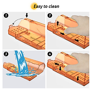 Humane Mouse Trap No Kill,Catch and Release Indoor/Outdoor Mouse Traps for Mice,Easy to Set,Mouse Catcher Quick Effective Reusable and Suitable for Families Yellow(2PCS)