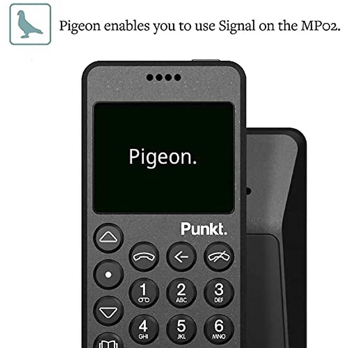 Punkt. MP02 New Generation 4G LTE Minimalist Mobile Phone, Unlocked, Nano-SIM, Wi-Fi Hotspot, Digital Security, 2GB RAM+16GB Storage, 1280 mAh Battery, Multiband – Black