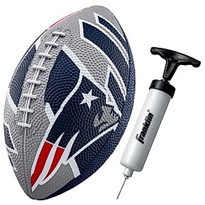 Franklin Sports NFL New England Patriots Football - Youth Football - Mini 8.5" Rubber Football - Perfect for Kids - Team Logos and Colors!