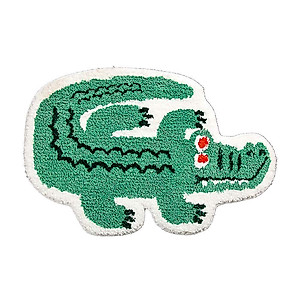 Cute Soft Small Crocodile Shaped Mat for Bathroom,Showroom Bathmat,Non-Slip Bath Rugs,Play Carpet Area Rug for Kids,Photography Props