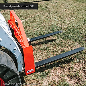 Titan Attachments UA USA Made Orange Pallet Fork Frame Attachment, 42â€ Fork Blades, Rated 4,000 LB