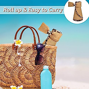 MAYLISACC Sun Visors Hats for Women Wide Brim Straw Sun UV Protection Beach Hats Foldable Floppy Hats for Women Travel