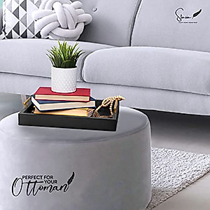 Decorative Coffee Table Tray Decor - Ottoman Tray - Free Beads Garland & Coasters - Wood Serving Tray with Handles - Modern Contemporary Design - Bar Trays for Liquor Display - Large Wooden Tray