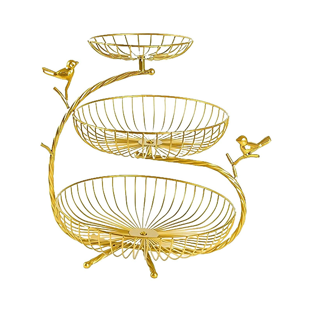 Gralara 3 Tier Fruit Serving Basket Candy Plate Basket Food Dessert Storage Plate Vegetables Storage Organization Organizer for Hotel Ceremony Decor