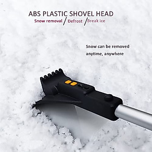 Kwak's Car Extendable Ice Scraper and Snow Brush with LED Light & Ice Scraper for Car or Truck Auto SUV Snow Removal Removable Ice Scraper for Windshield (S)