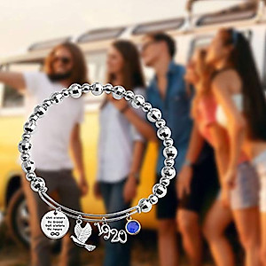 HOLLP 1920 Sorority Navy Jewelry Not Sisters by Blood But Sisters by Heart Pigeon Bracelet Sister Gift Sorority Gift Greek Sorority Inspired Gift for Finer Women (Mirror Bracelet)