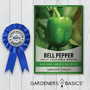 California Wonder Bell Seeds for Planting Garden Heirloom Non-GMO Seed Packet with Growing and Harvesting Peppers Instructions for Starting Indoors for Outdoor Vegetable Garden by Gardeners Basics