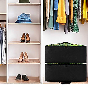 Blueangle Clover Leaves Storage Bags for Closet King Comforter, Clothes, Blanket Organizers Heavy Fabric Space Saver, St. Patrick's Day Gifts