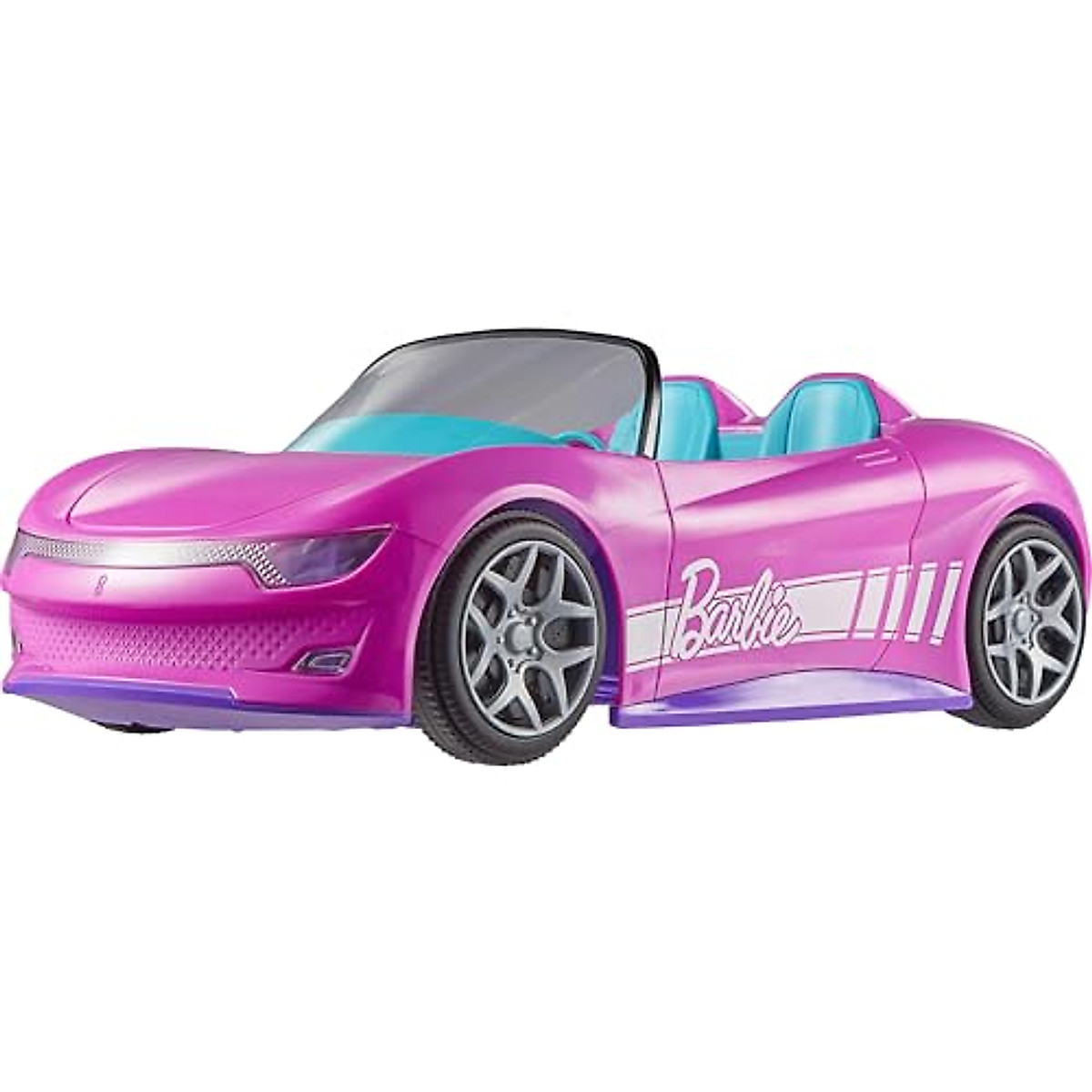 Barbie Hot Wheels RC Toy Car, Remote-Control Pink Convertible, Can Hold 2 Fashion Dolls & Trunk Opens for Storage, Sticker Sheet for Customizing