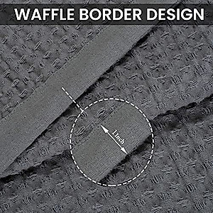 Throw Blanket- Grey Throw -King Size- Boho Throw Blanket-Waffle Throw Blanket- Soft Summer Blanket for Bed Cover/Bedspread Sofa/Couch