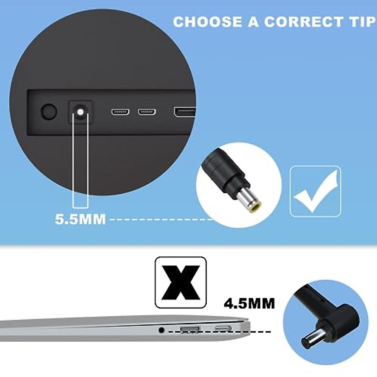 19V DC Power Supply for Monitor Acer LCD R240HY H236HL SA230 G276HL S230HL G246HL G206HQL S271HL S240HL G236HL S220HQL S202HL Acer Aspire V3 V5 E1 E3 E5 ES1 R3 M5 F5 5000 5100 N15Q1 Laptop Charger