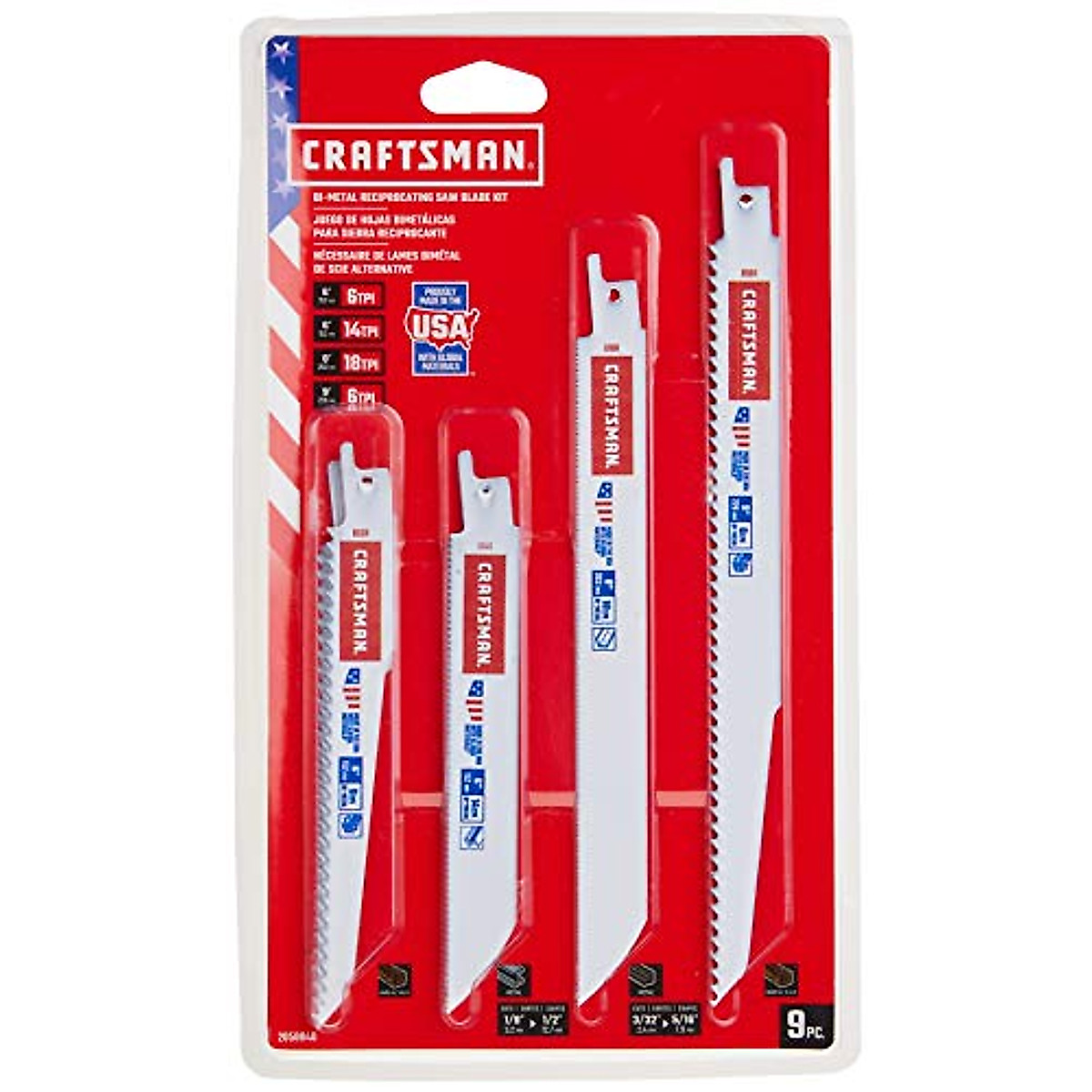 CRAFTSMAN Reciprocating Saw Blades, 9Piece Kit (2058840)