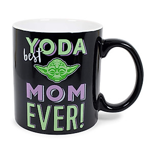 Silver Buffalo Star Wars Yoda Best Mom Ever Ceramic Mug | Holds 20 Ounces | Toynk Exclusive