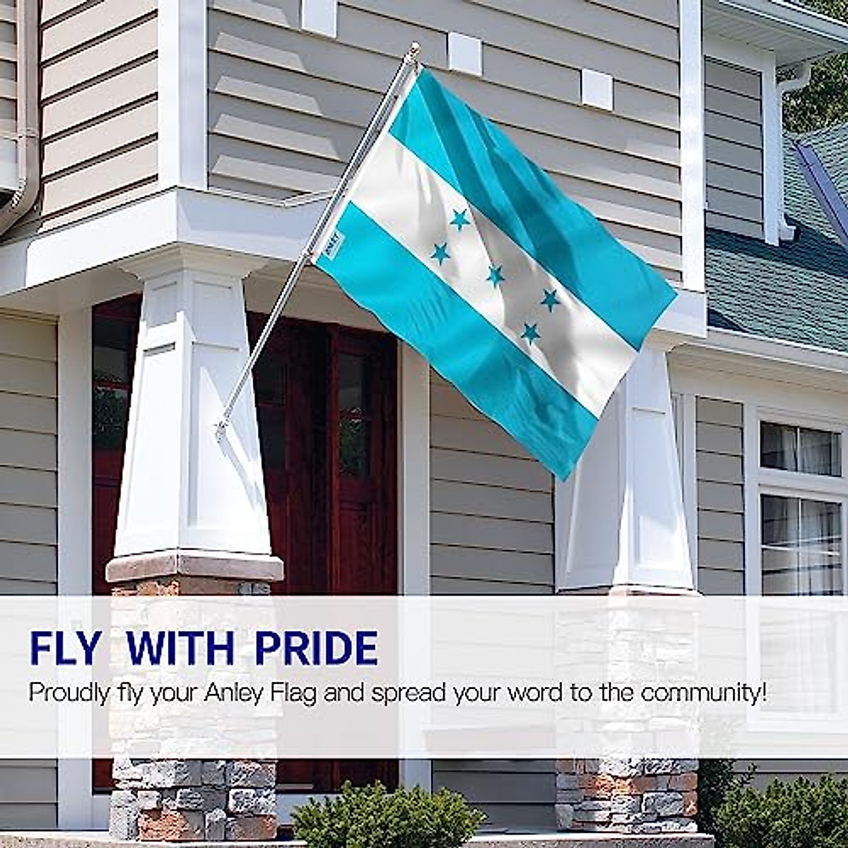 Anley Fly Breeze 3x5 Foot Honduras Flag - Vivid Color and Fade proof - Canvas Header and Double Stitched - Honduran National Flags Polyester with Brass Grommets 3 X 5 Ft