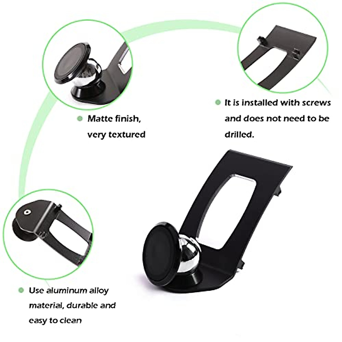 LLKUANG 360-Degree Rotary Cell Phone Holder Mobile Phone Mount for BMW X5 E70 X6 E71 E72 2008-2013 (Black)