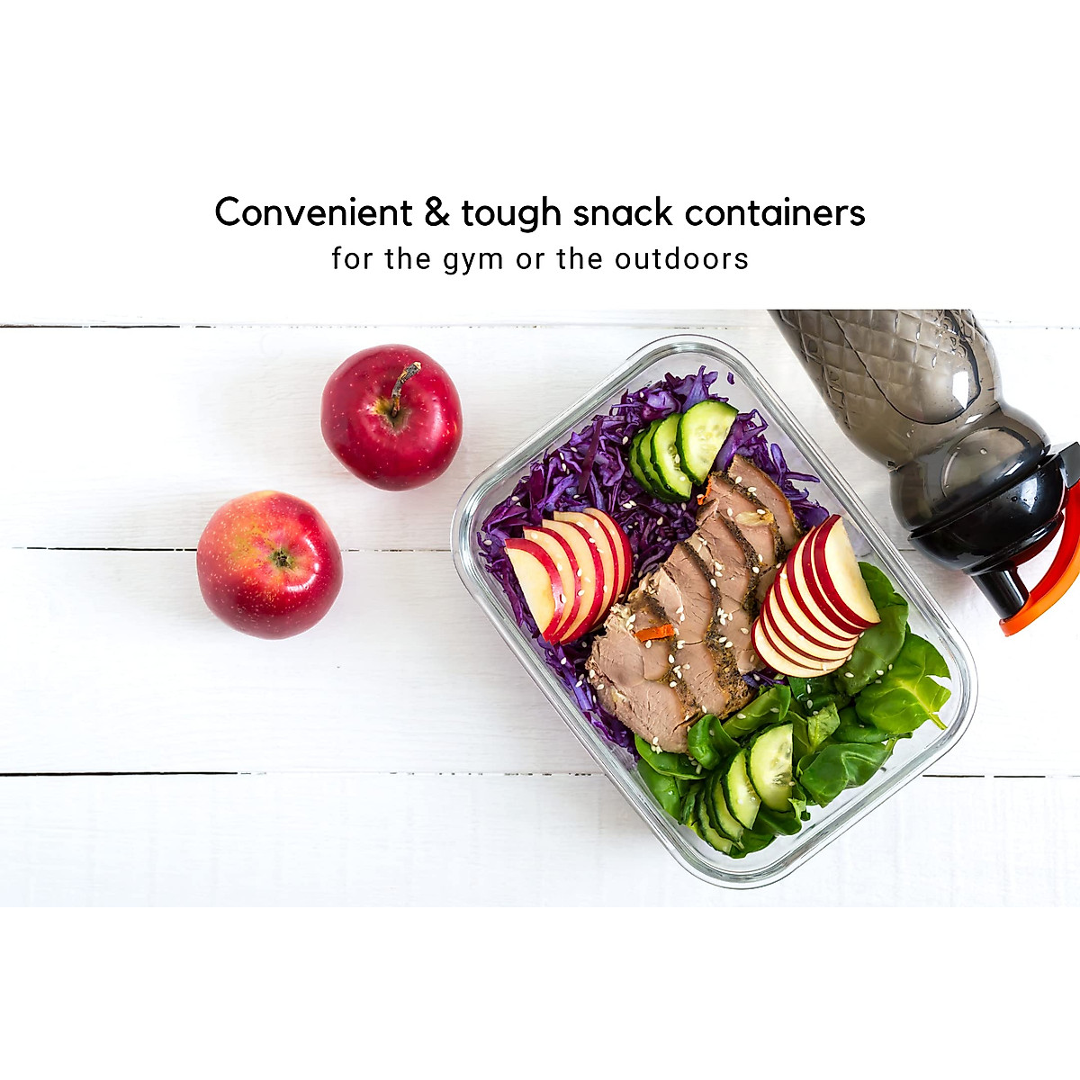 Brieftons Glass Meal Prep Containers: 5 Pack, 30 Oz with Airtight, Leakproof Snap Locking Lids, Perfect for Food Storage, Lunch & Portion Control, BPA-Free, Microwave, Oven, Freezer & Dishwasher Safe