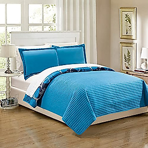 Chic Home Woodside Quilt, Queen, Blue