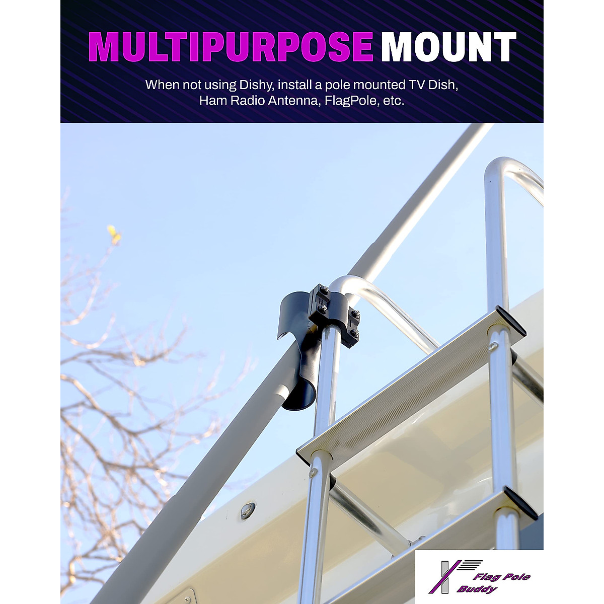 FlagPole Buddy Starlink 2nd Generation Compatible Mounting Kit for RV