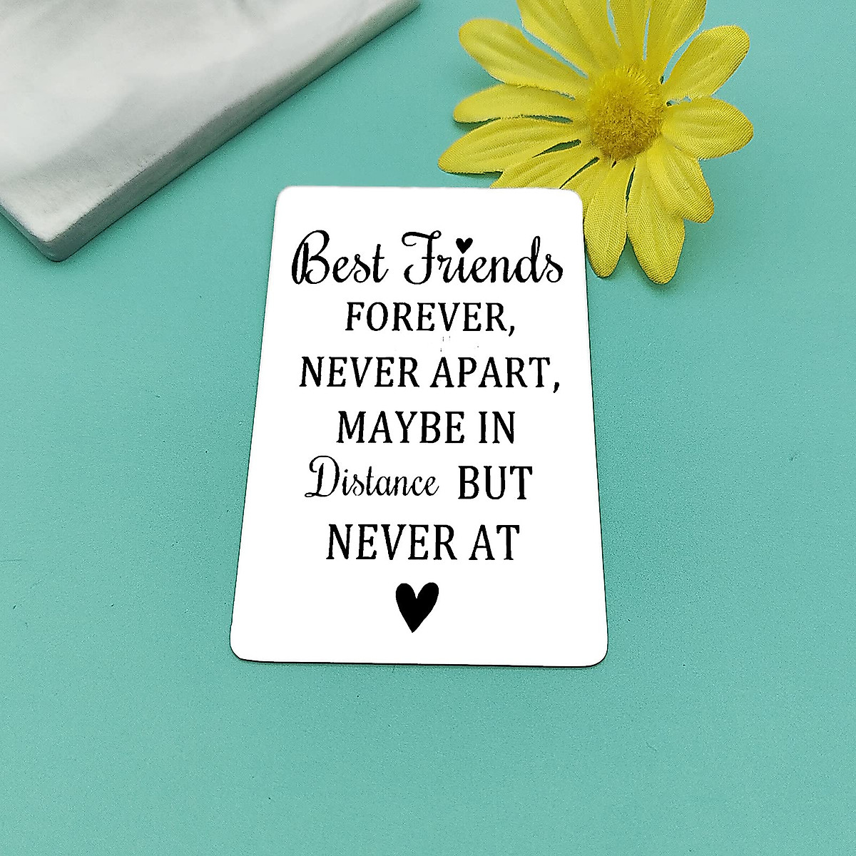 Best Friend Gift Engraved Wallet Insert Card Friendship Gifts Long Distance Relationship Gifts for Sisters Besties Metal Wallet Insert Card for Coworker Graduation Christmas Birthday Gifts