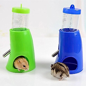 Pet Small Animals Hamster Hideout Drinking Waterer 2-in-1 Water Bottle for Small Animals