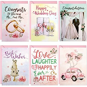ceiba tree Wedding Cards for the Bride and Groom Engagement Congratulations Notes Card 18Pcs with Envelopes
