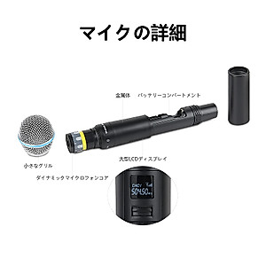 XTUGA A140 Wireless Microphone System,4 Channel UHF Handheld Mic Karaoke Machine with Metal Build,Long Range 300ft for Church/Karaoke/Weddings/Events