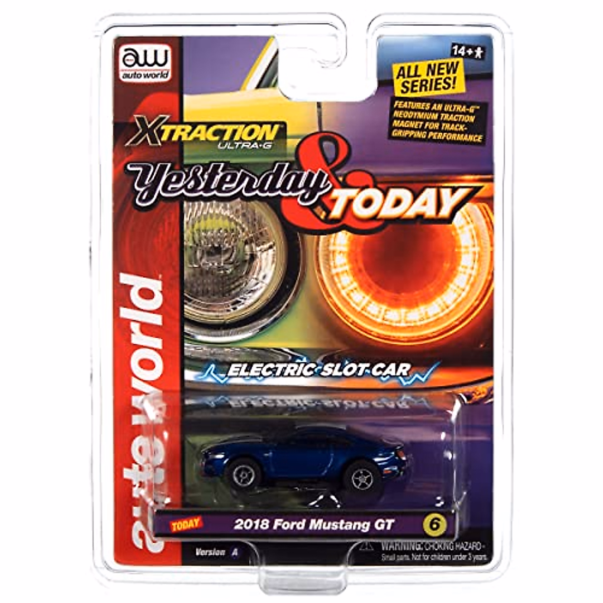 Auto World Xtraction 2018 Mustang GT (Blue) HO Scale Slot Car