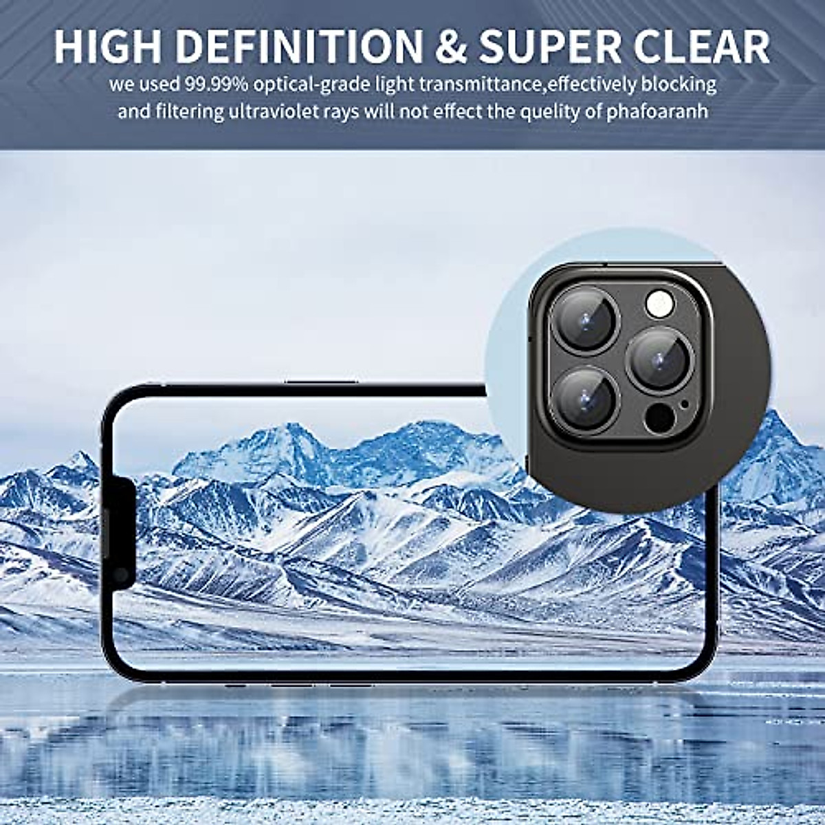 Mansoorr Camera Lens Protector for iPhone 14 Pro / iPhone 14 Pro Max, Alloy Metal Camera Cover with Tempered Glass Screen Protector Accessories,Case Friendly,Scratch Resistant,Easy to Install - Space Black