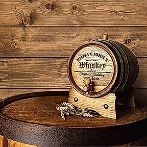 Personalized - Customized American White Oak Aging Barrel - Barrel Aged (2 Liters, Black Hoops)