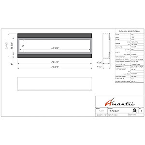 Amantii 72" Panorama Slim Indoor/Outdoor Electric Built-in Fireplace