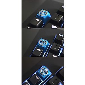 All Gaming Keycaps DIY Metal Keycap Stereo Embossed Personality Keycap for Cherry Switches Mechanical Keyboards (Iron Man)