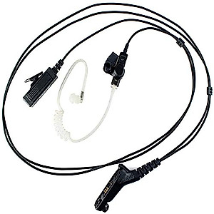 Retevis 2 Way Radio Earpiece with Mic 2 Wire Surveillance Acoustic Tube Earpiece Compatible with Motorola APX6000 APX6000LI XPR6550 XPR7000 XPR7550e APX6000LI Walkie Talkies(1 Pack)