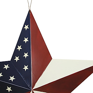 Patriotic Metal Barn Star Outdoor Indoor Hanging Wall Decor Star Ornaments 12inch