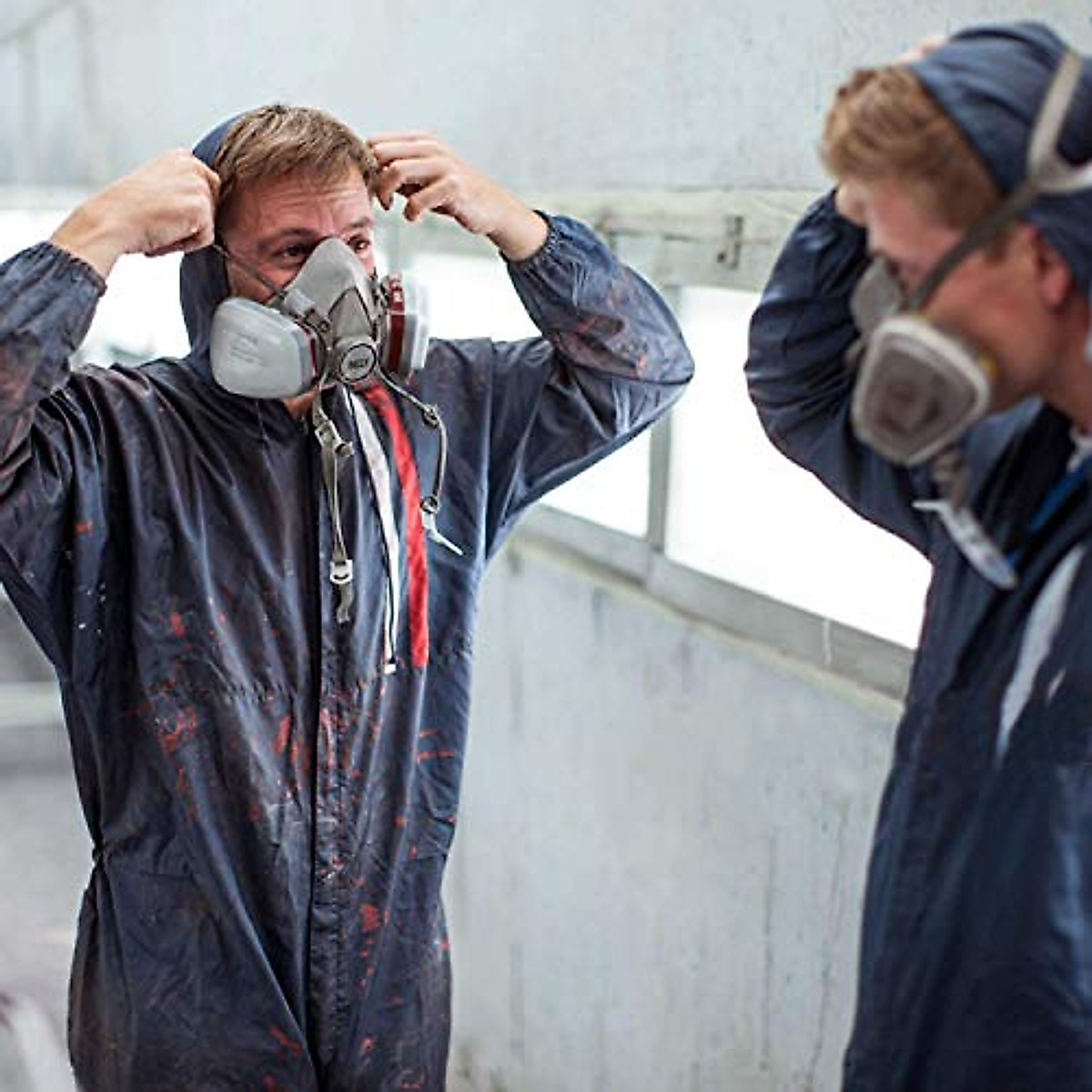 INCLY Respirator Half Face Cover For Chemicals & Paint with Goggles and Asbestos, Safe Breathing For Against Dust, Organic Vapors, Gas, Smoke, Fire, Painting, Sanding