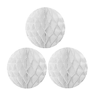Wrapables 12" Set of 3 Tissue Honeycomb Ball Party Decorations for Weddings, Birthday Parties, Baby Showers, and Nursery Décor, White