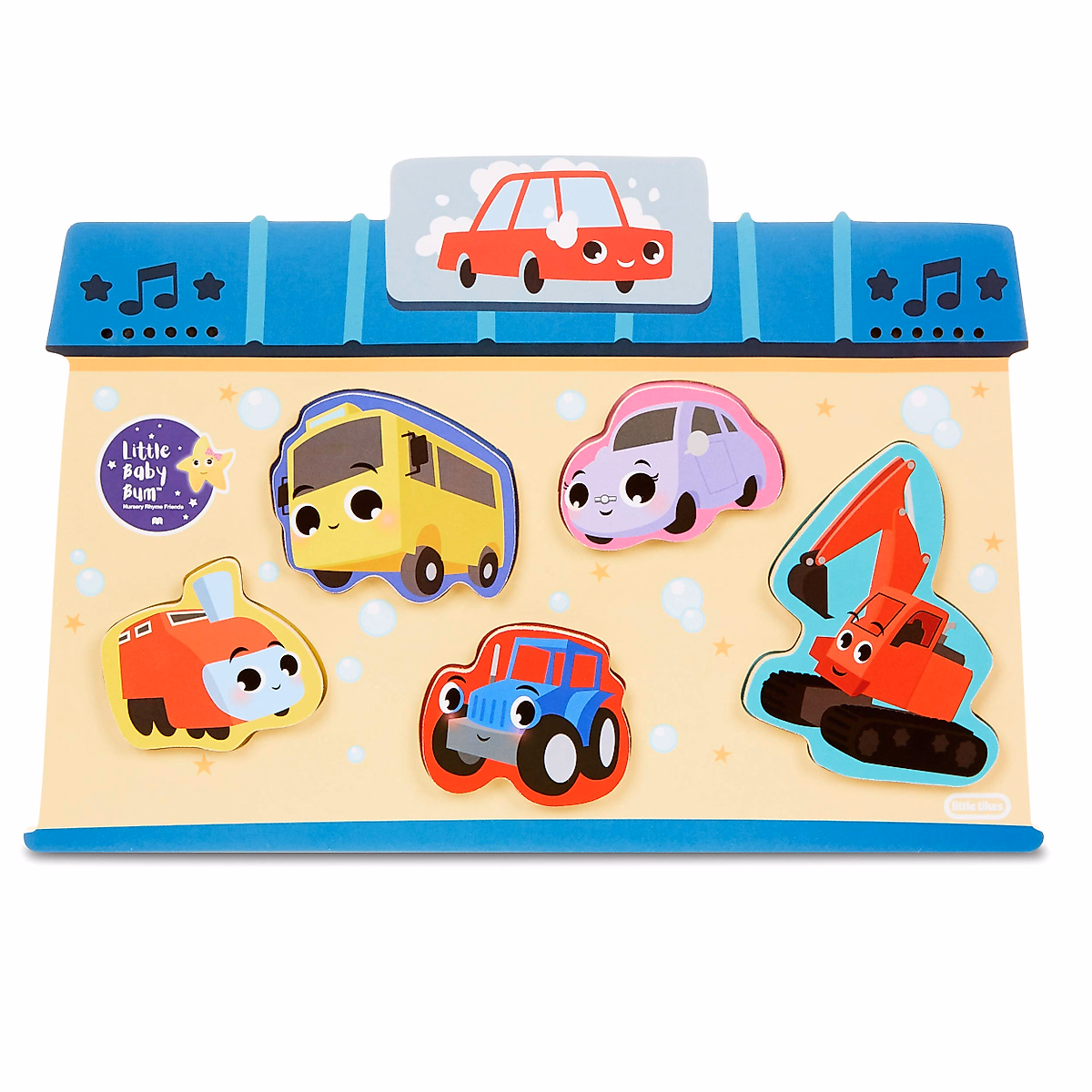Little Tikes Baby Bum 5-Piece Chunky Wooden Sound Puzzle Plays Wheels on The Bus