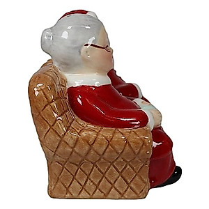 Ebros Gift North Pole Residence Mr And Mrs Santa Claus Sitting On Sofa Chair Christmas Couple Salt And Pepper Shakers Set Ceramic Figurines Party Kitchen Tabletop Collectible