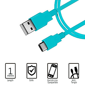 Orzly Switch Lite Accessories Bundle - Case & Screen Protector for Nintendo Switch Lite Console, USB Cable, Games Holder, Grip Case, Headphones, Thumb-Grip Pack & More (Gift Pack - Turquoise Blue)