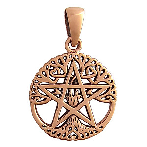 Dryad Design Copper Small Cut Out Tree Pentacle Pentagram Pendant