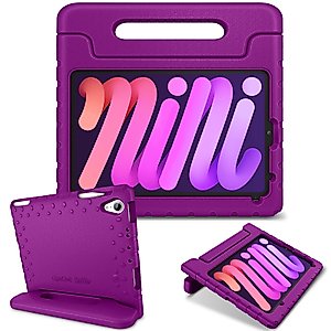 Fintie Kids Case for iPad Mini 7 (A17 Pro) 2024 / iPad Mini 6 2021 - Lightweight Shockproof [Kids Friendly] Handle Stand Case, with Pencil Holder for iPad Mini 7th/6th Generation 8.3 Inch, Purple