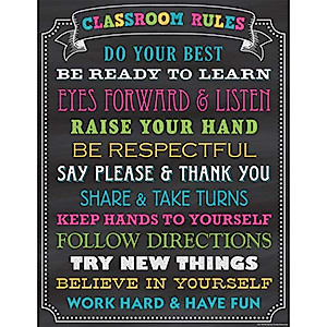Teacher Created Resources Chalkboard Brights Classroom Rules Chart (7565)