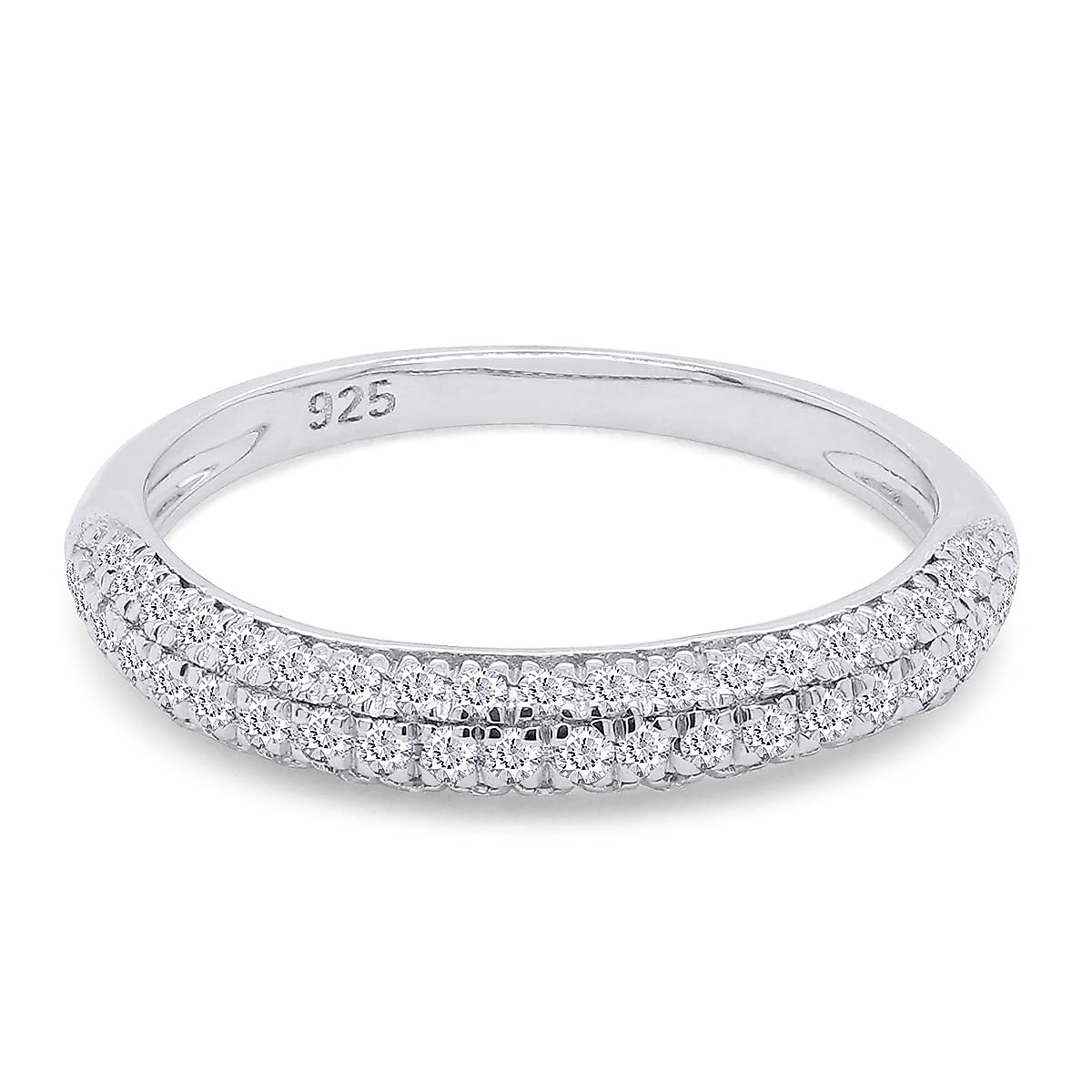 SAVEARTH DIAMONDS 1/4 Carat Round Cut Lab Created Moissanite Diamond Engagement Wedding Band Ring In 14k White Gold Over Sterling Silver Jewelry For Women (0.25 Cttw) Ring Size-6