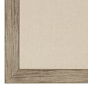 DesignOvation Beatrice Framed Linen Fabric Pinboard, 18x27, Rustic Brown