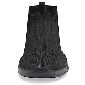 Santiro Slip On Shoes Women Sneakers Lightweight Running Shoes Breathable Gym Athletic Shoes Fashion Walking Tennis Shoes All Black 9.5 US