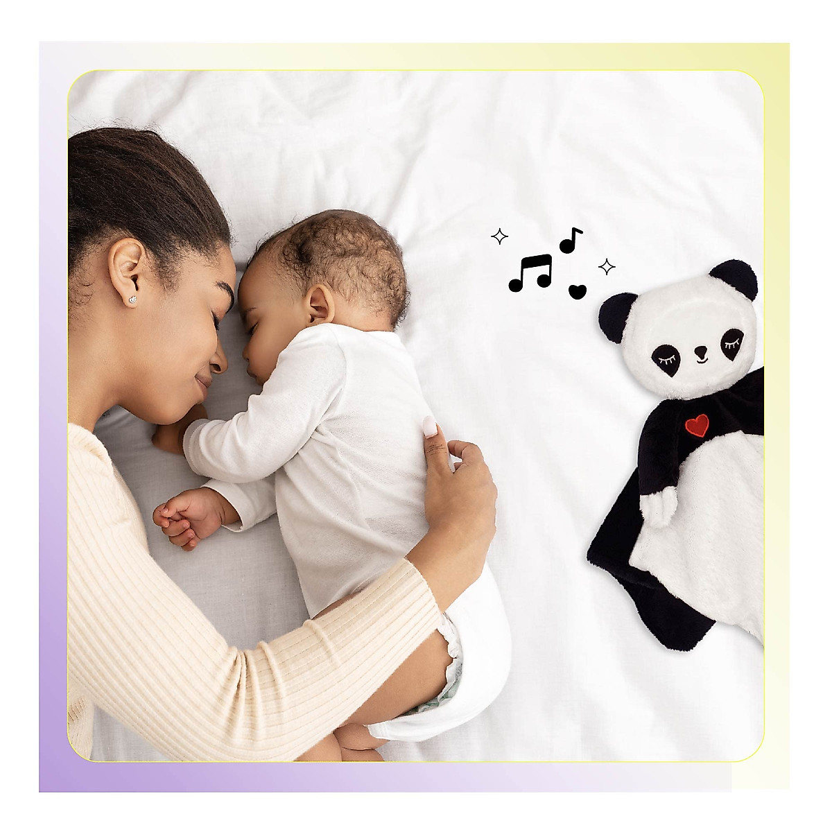 Hushko White Noise Baby Sound Machine - Sleeping Toy Panda - Sleep Soother: Shusher, Mother’s Heart Beat, Lullaby, or Record Any Sound. Volume & Time Control, Pacifier Holder, Washable, USB.